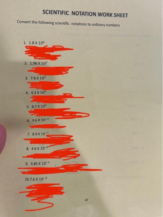 Solved Convert the following scientific notations to | Chegg.com