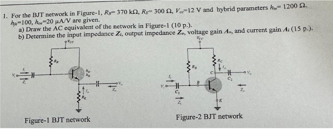 Solved For the BJT network in | Chegg.com