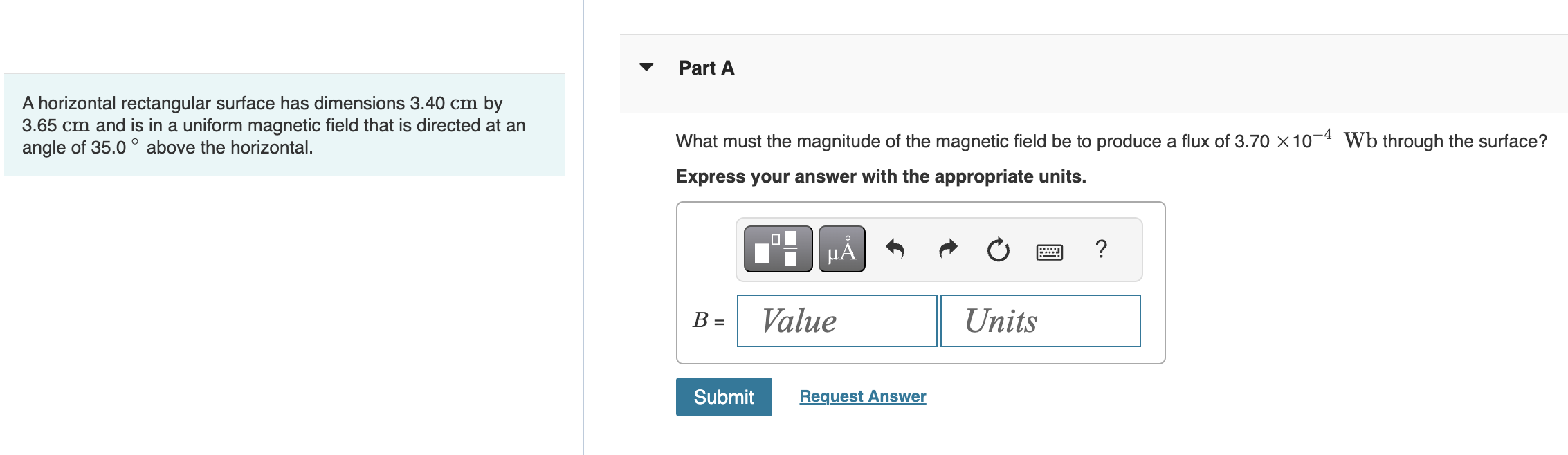 Solved Part AA horizontal rectangular surface has dimensions | Chegg.com