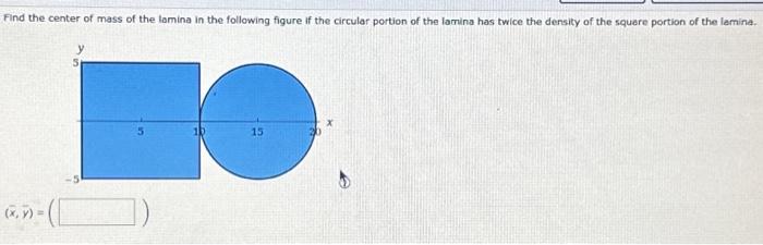 Solved Find the center of mass of the lamina in the | Chegg.com