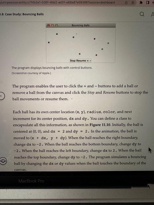 1.8: Case Study: Bouncing Balls The program displays | Chegg.com