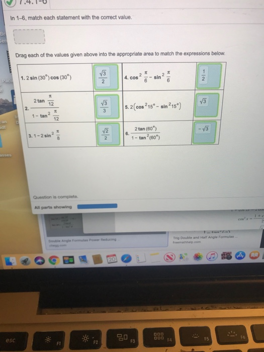 Solved In 1-6, match each statement with the correct value. | Chegg.com