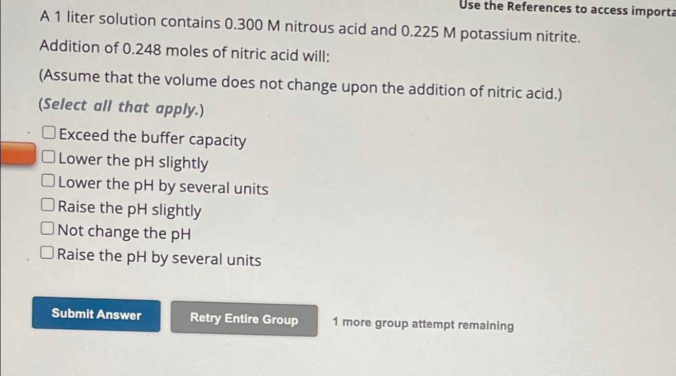 Solved Use the References to access importaA 1 ﻿liter | Chegg.com