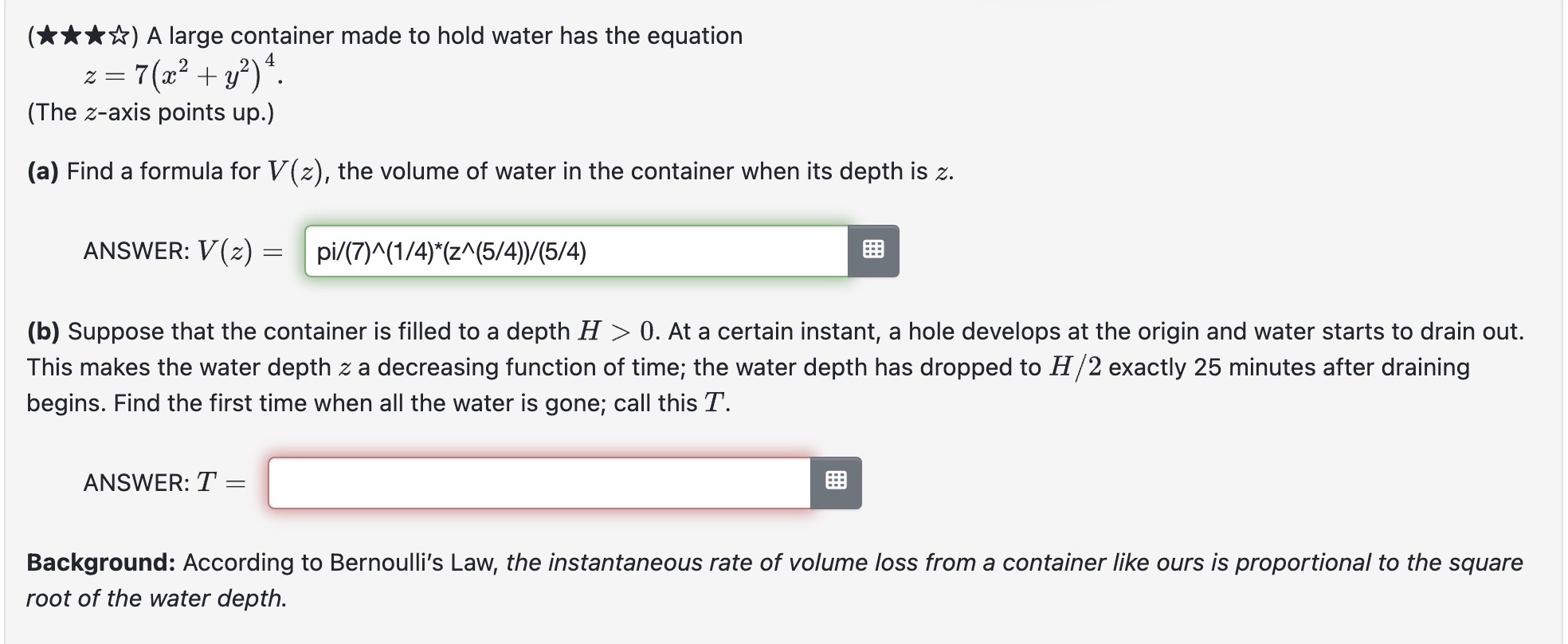 Solved (************) ﻿A large container made to hold water | Chegg.com