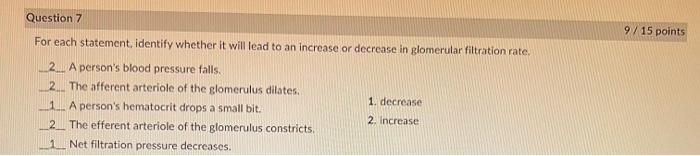 Solved For each statement, identify whether it will lead to | Chegg.com