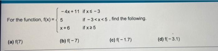 Solved State the domain of the function, f(x) = - 11x + 7 | Chegg.com