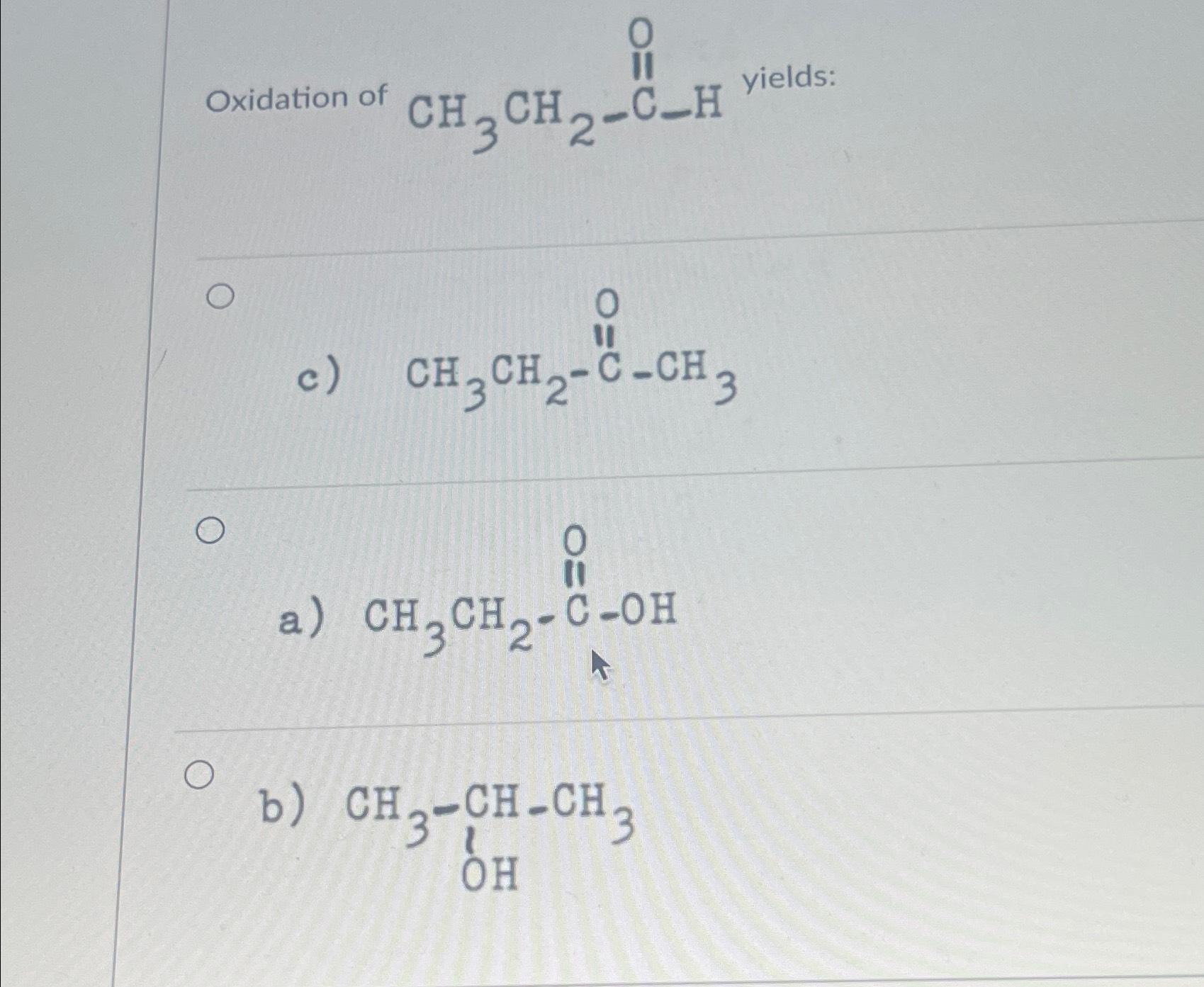 Solved Oxidation ofc)a)b) | Chegg.com