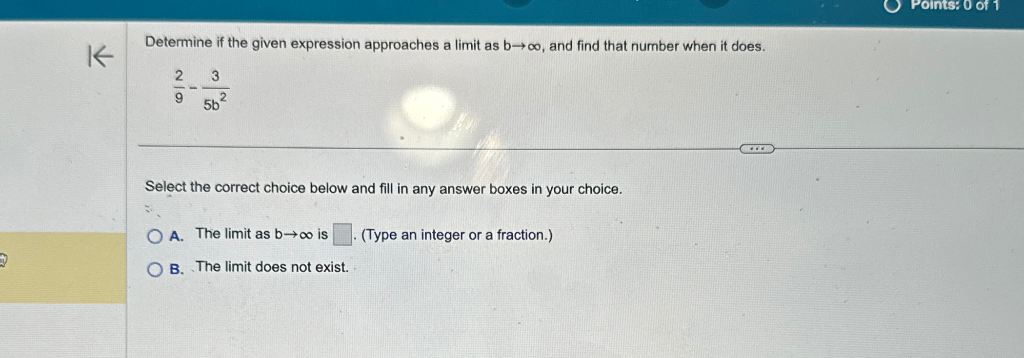 Solved Determine if the given expression approaches a limit | Chegg.com