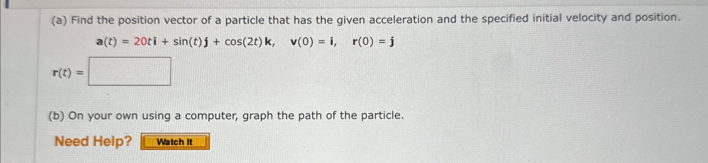 Solved (a) ﻿Find the position vector of a particle that has | Chegg.com