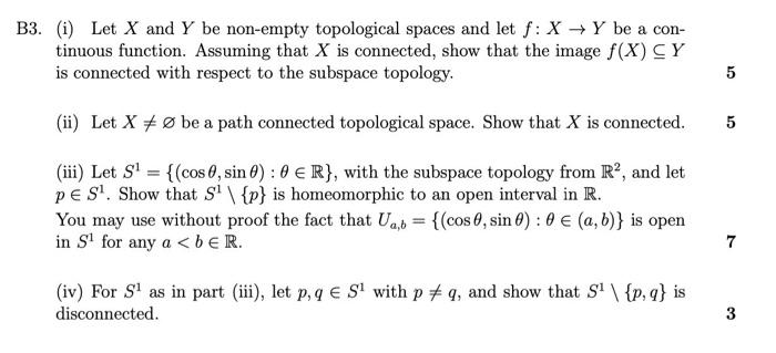 Solved B3. (i) Let X and Y be non-empty topological spaces | Chegg.com