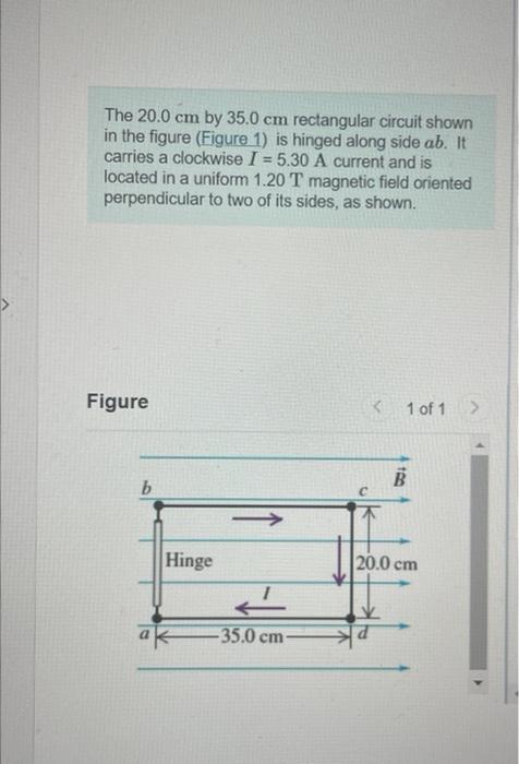 Solved The 20.0 cm by 35.0 cm rectangular circuit shown in | Chegg.com