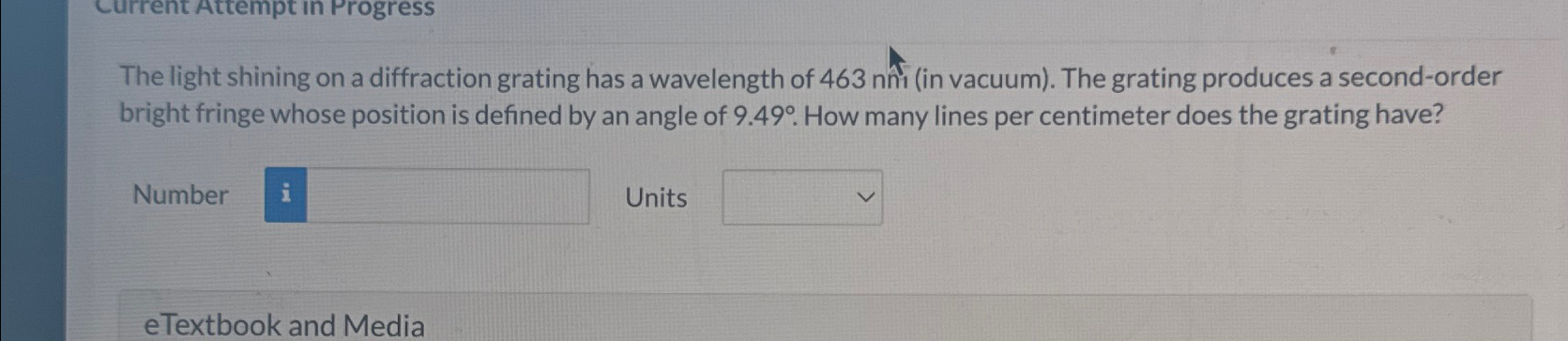 Solved The light shining on a diffraction grating has a | Chegg.com