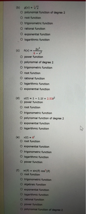 Solved Classify each function as a power function, | Chegg.com Solved Classify each function as a power function, | Chegg.com