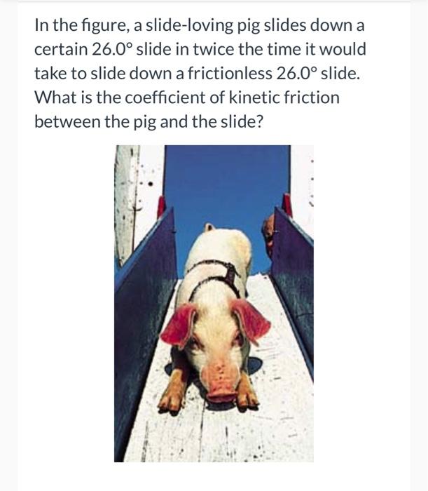 Solved In the figure, a slide-loving pig slides down a | Chegg.com