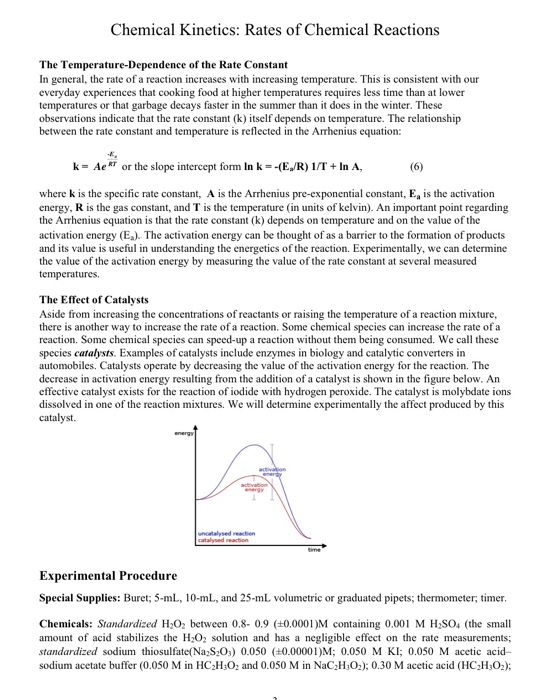 Chemical Kinetics: Rates of Chemical Reactions Report | Chegg.com