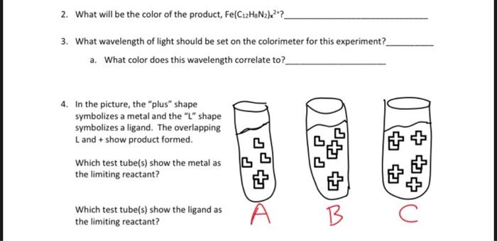 2. What will be the color of the product, Fe(C12H8 | Chegg.com