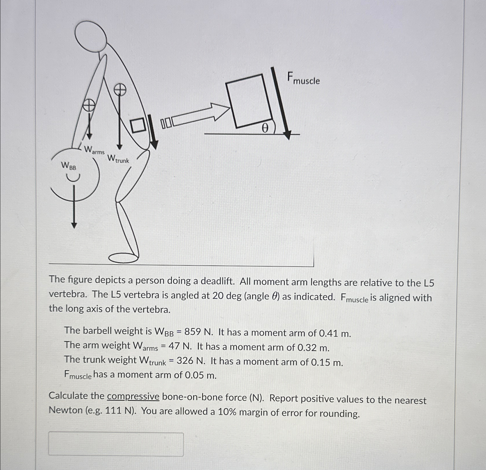 Solved The figure depicts a person doing a deadlift. All | Chegg.com