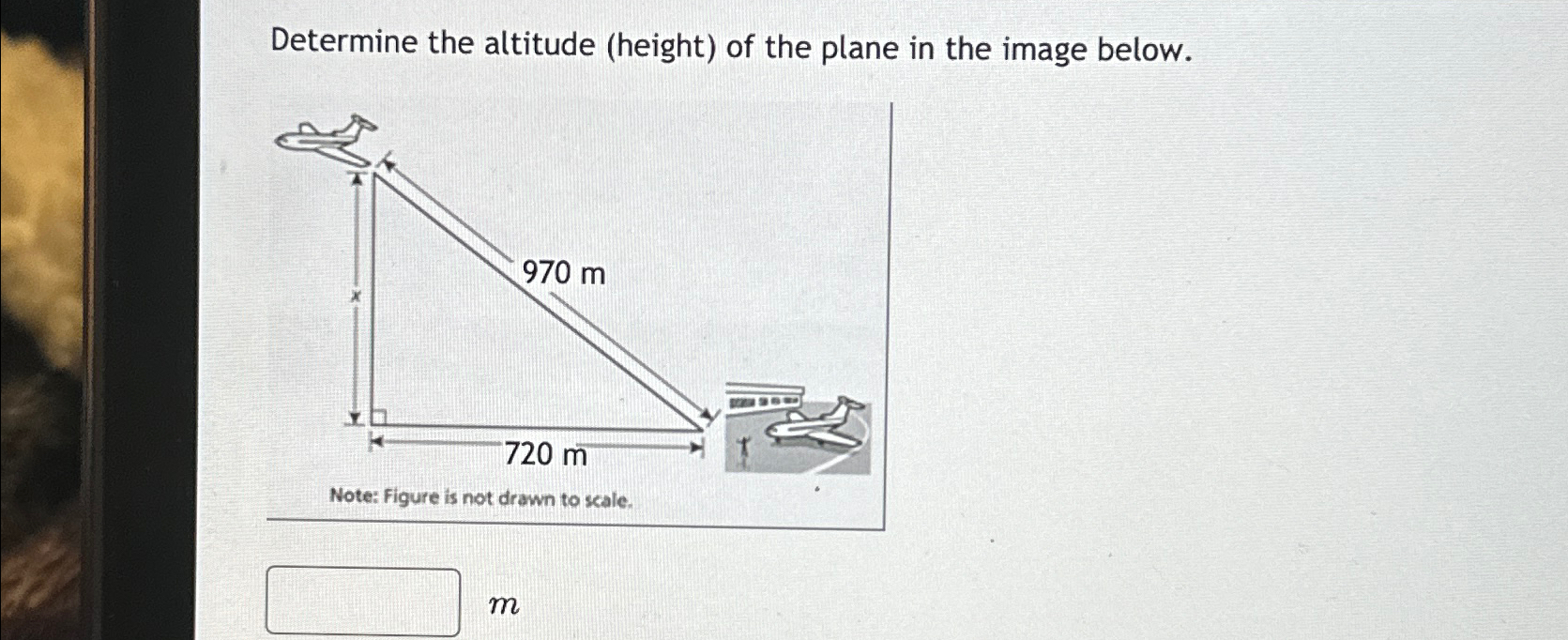 Solved Determine the altitude (height) ﻿of the plane in the | Chegg.com