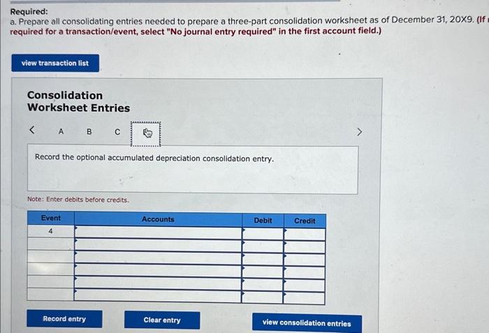 Solved P4-34 Consolidation Worksheet at End of Second Year | Chegg.com