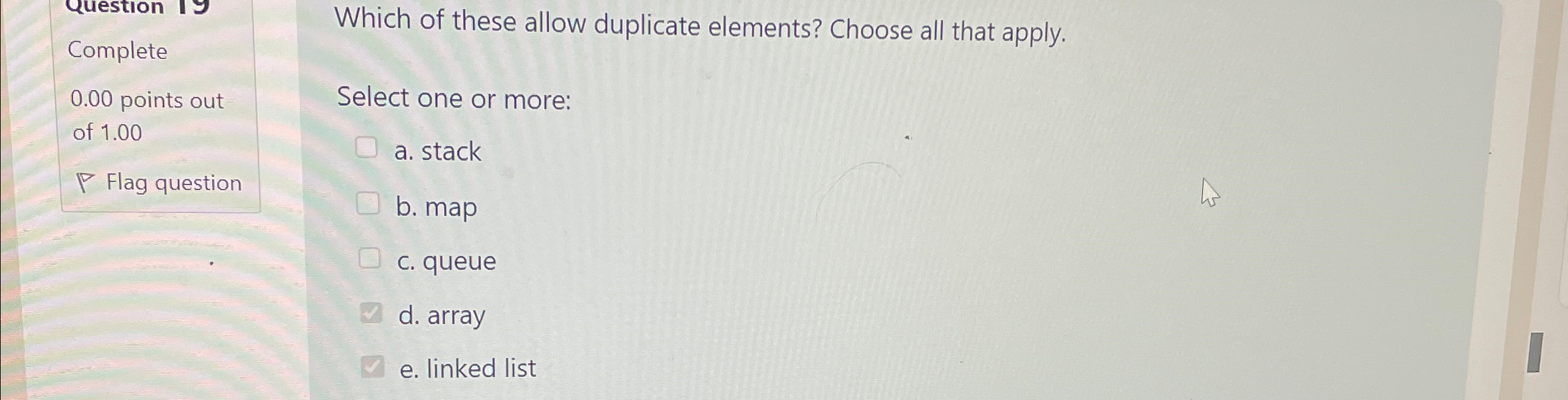 Solved Which of these allow duplicate elements? Choose all | Chegg.com