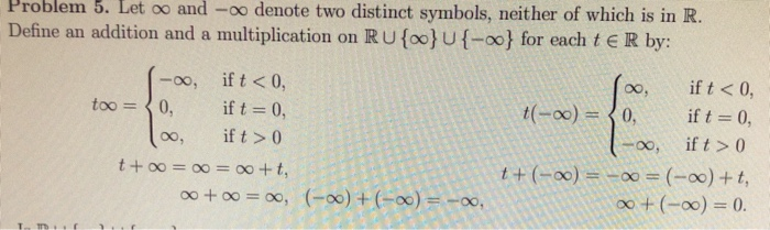 Solved Problem 5. Let oo and -o denote two distinct symbols, | Chegg.com
