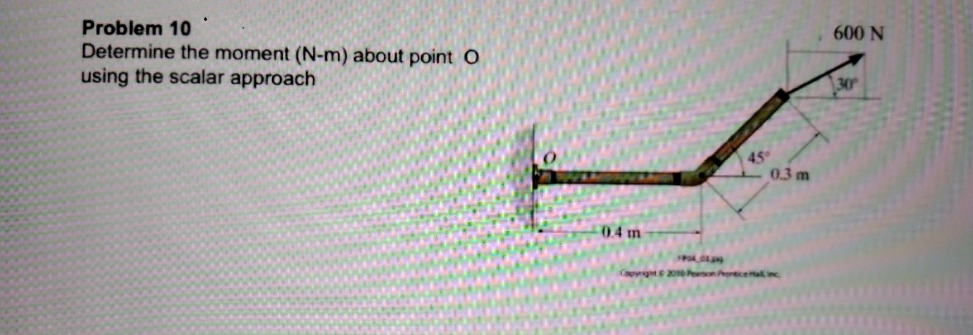 Solved Problem 10 Determine the moment (N−m) about point O | Chegg.com
