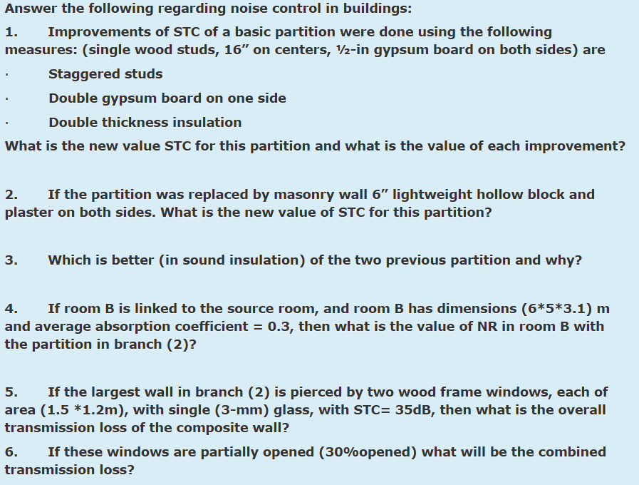 Solved Answer the following regarding noise control in | Chegg.com