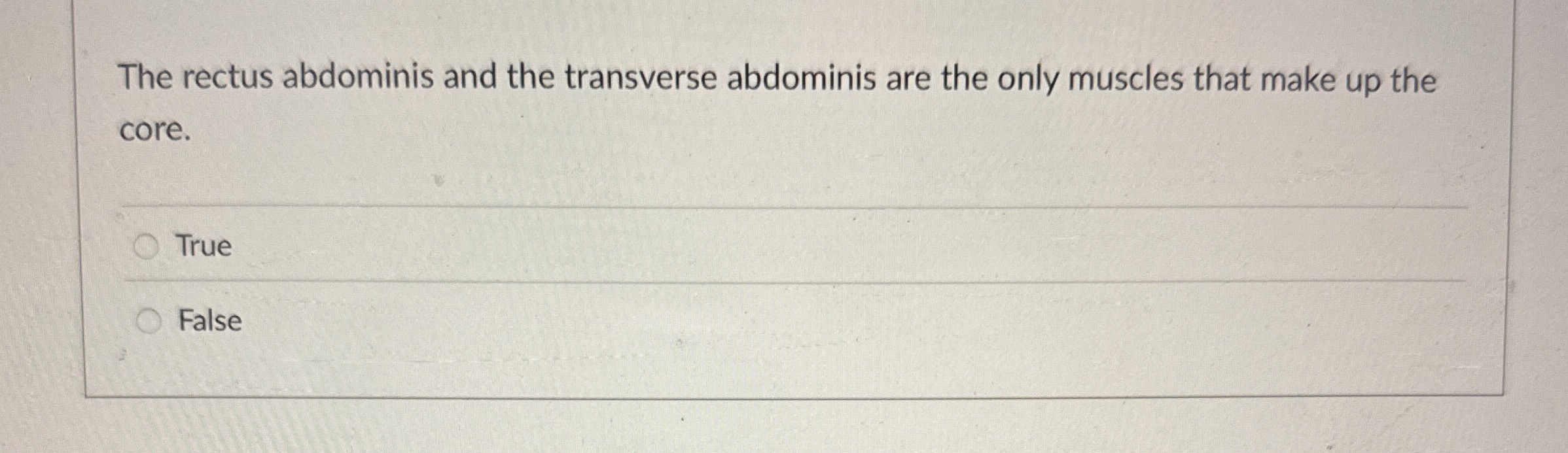 Solved The rectus abdominis and the transverse abdominis are | Chegg.com
