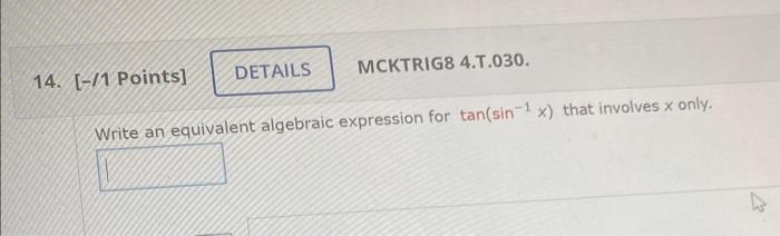 Solved Write an equivalent algebraic expression for | Chegg.com