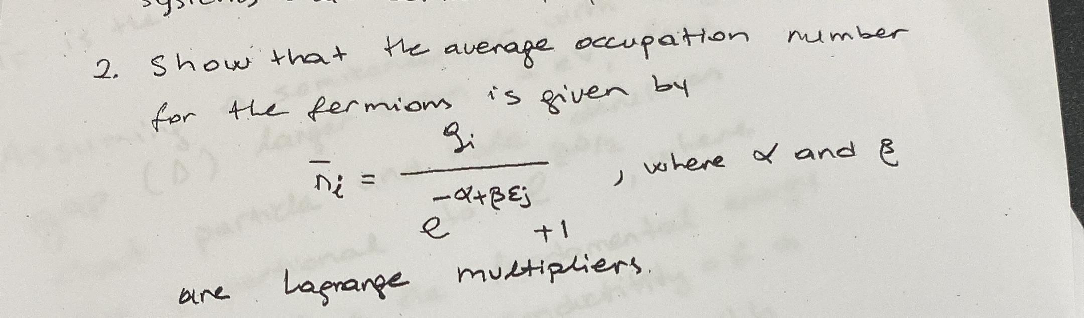 Solved Show that the average occupation number for the | Chegg.com
