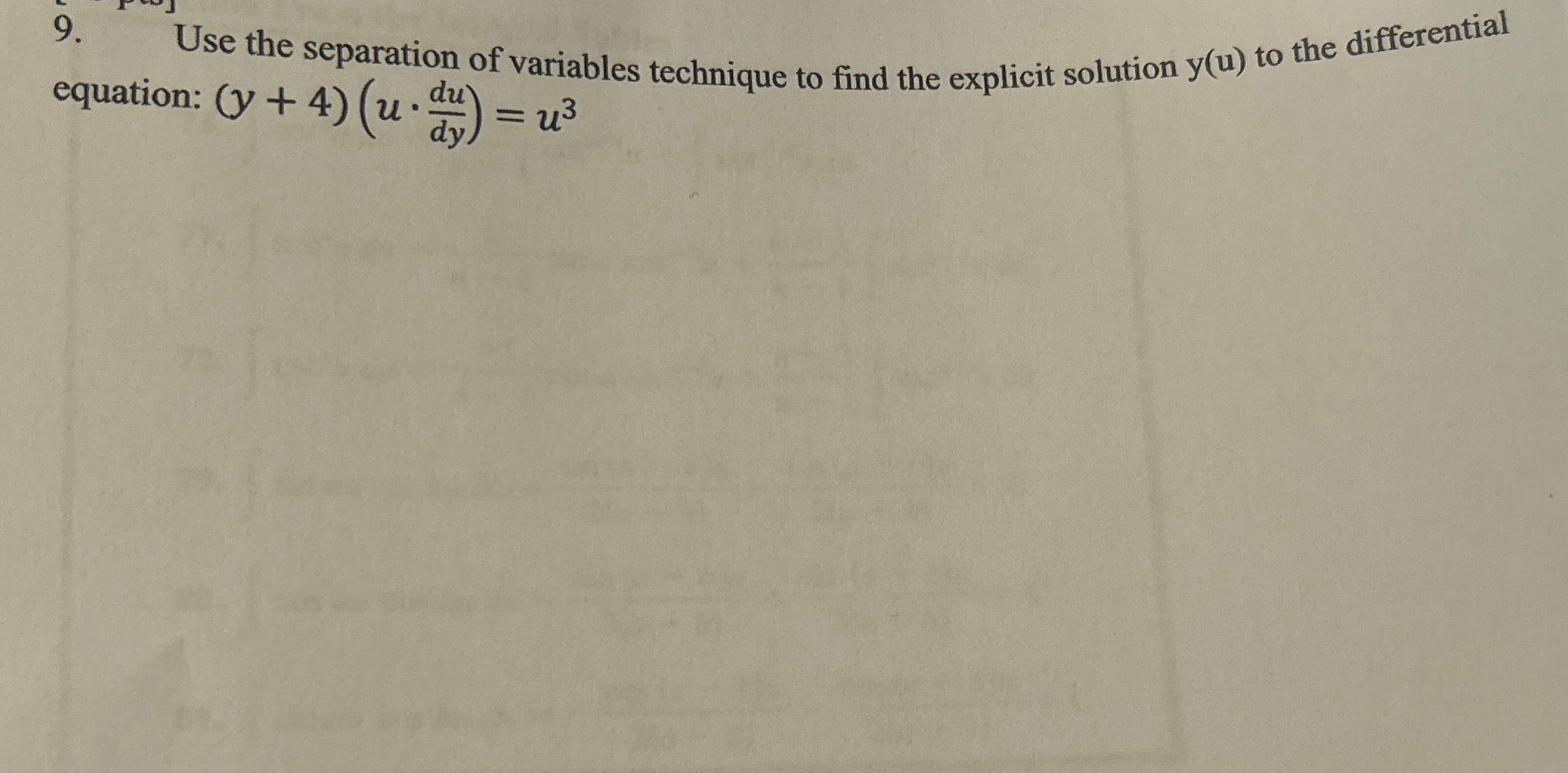 Solved Use the separation of variables technique to find the | Chegg.com