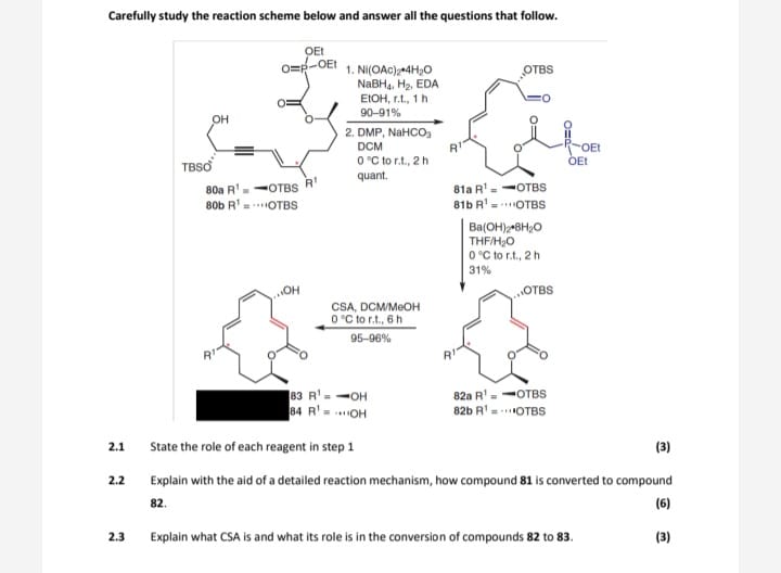 Solved Carefully study the reaction scheme below and answer | Chegg.com