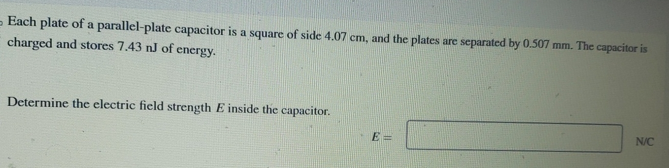 Solved Each plate of a parallel-plate capacitor is a square | Chegg.com
