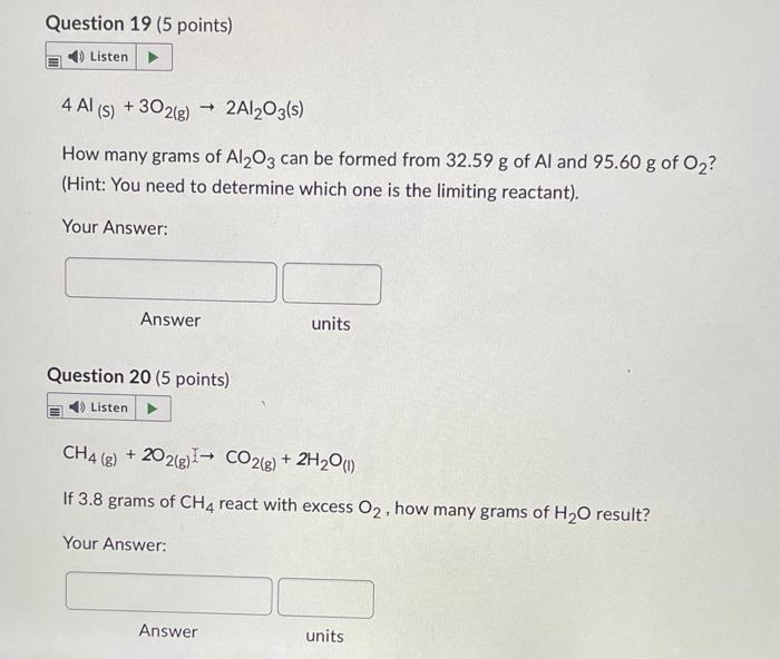 Solved 4Al(S)+3O2( g)→2Al2O3( s) How many grams of Al2O3 can | Chegg.com