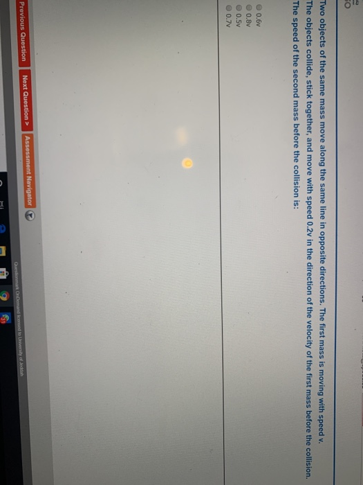 Solved Two objects of the same mass move along the same line | Chegg.com