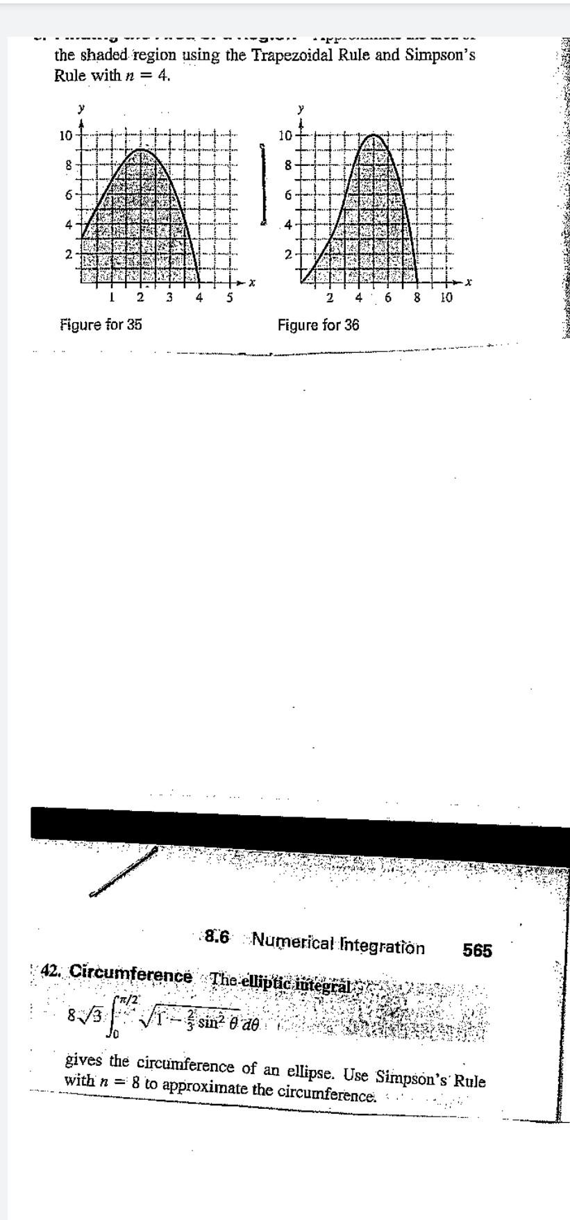 Solved the shaded region using the Trapezoidal Rule and | Chegg.com