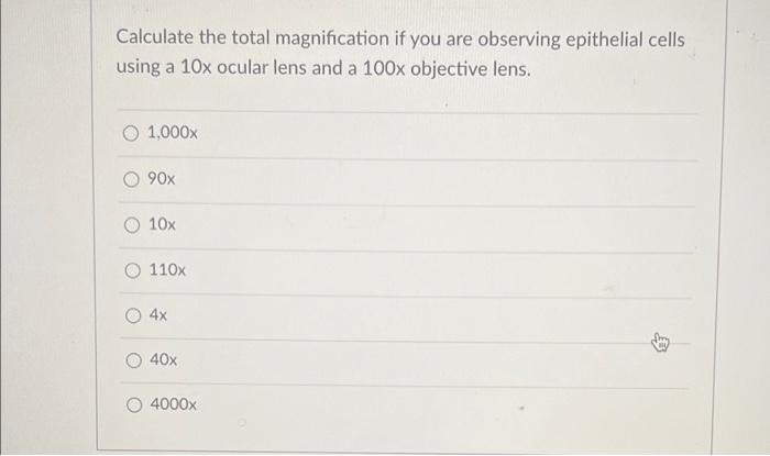 Solved Calculate the total magnification if you are | Chegg.com