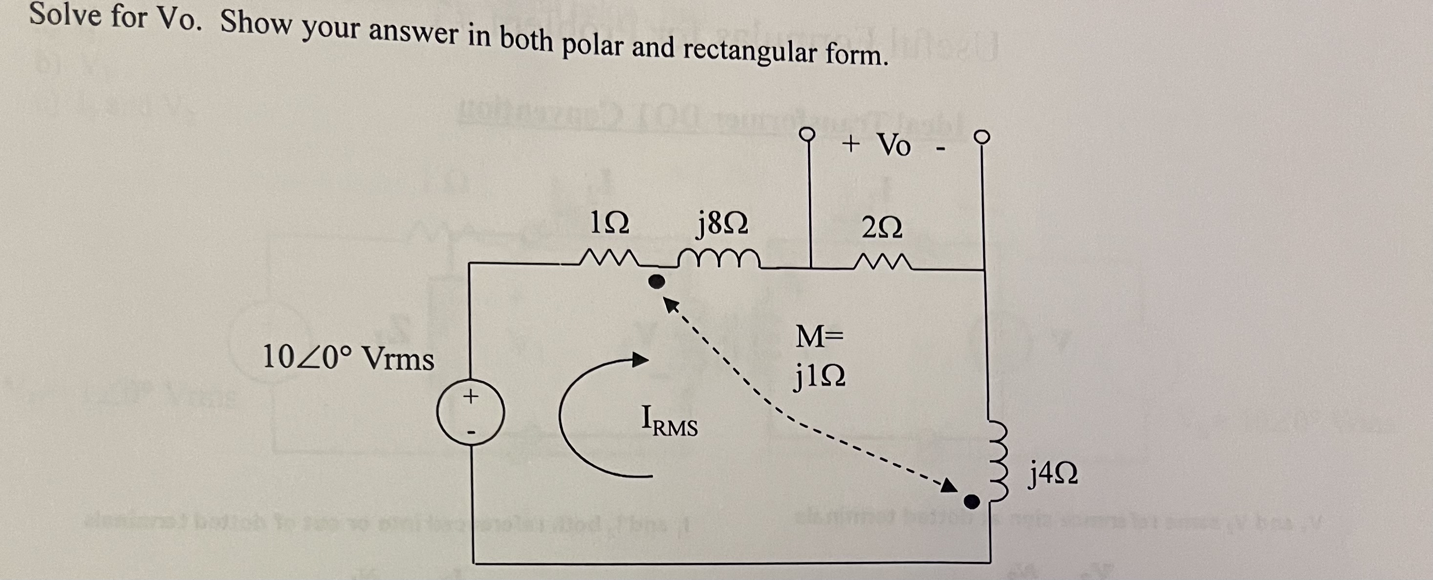 Solved Solve for Vo. ﻿Show your answer in both polar and | Chegg.com