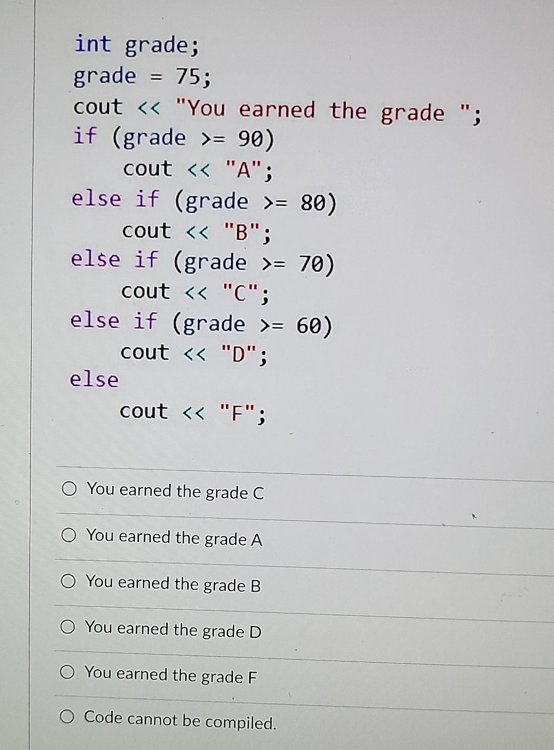 Solved = int n = 10; for( int i = 0; i
