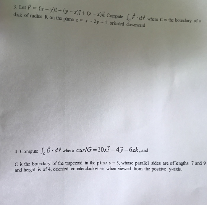 Solved 3. Let F = (x-yl + (y-2)7+ (z - x) Compute ..di where | Chegg.com