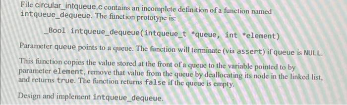 Solved File circular_intqueue.c contains an incomplete | Chegg.com