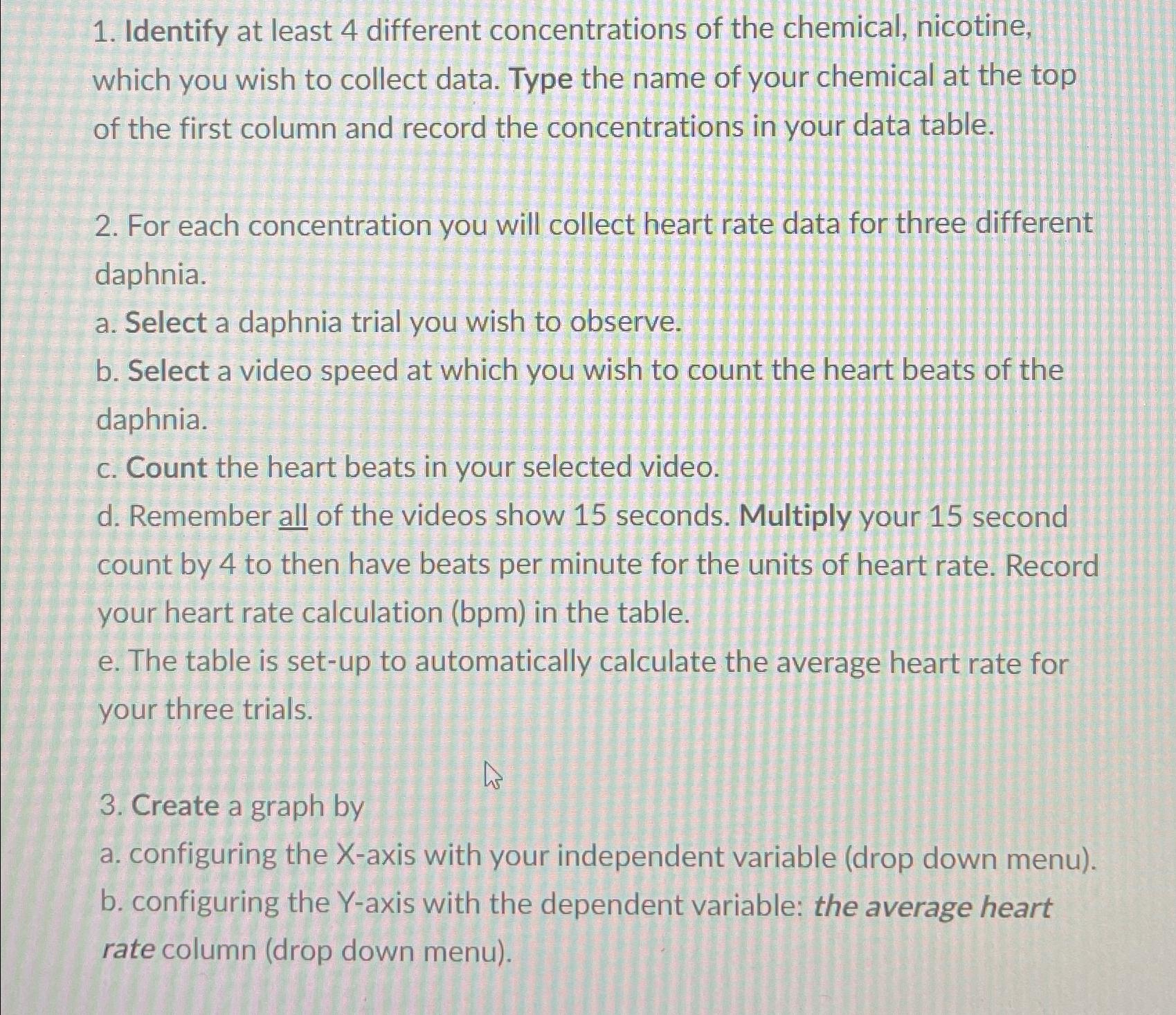 Identify at least 4 ﻿different concentrations of the | Chegg.com