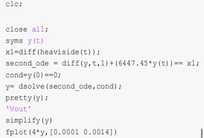 Solved tspan =[0,10]; vo =0; [t,y]= ode 23 (@thirdode, | Chegg.com
