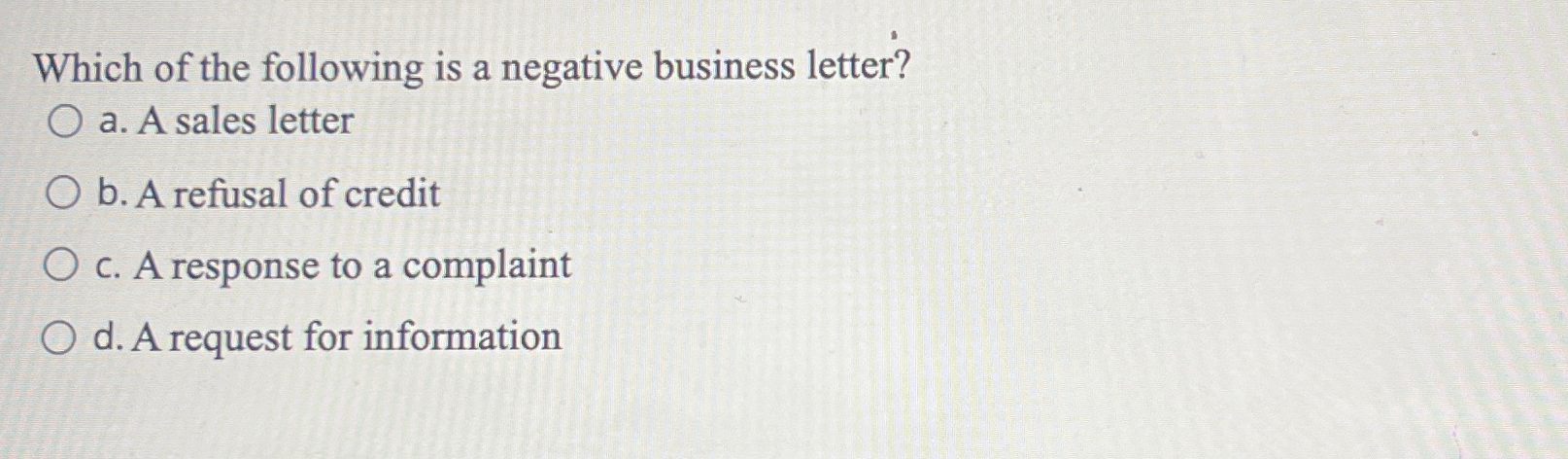 Solved Which of the following is a negative business | Chegg.com