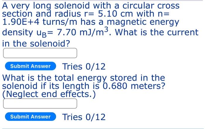 Solved A very long solenoid with a circular cross section | Chegg.com