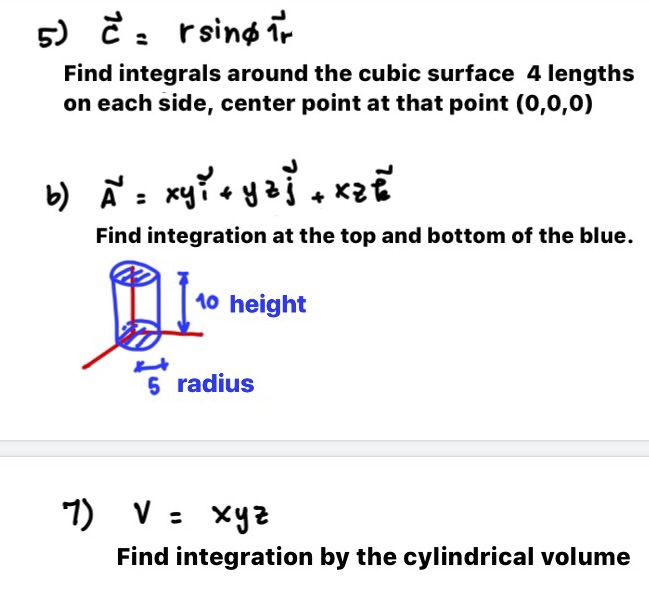 Solved 5) črsing it Find integrals around the cubic surface | Chegg.com