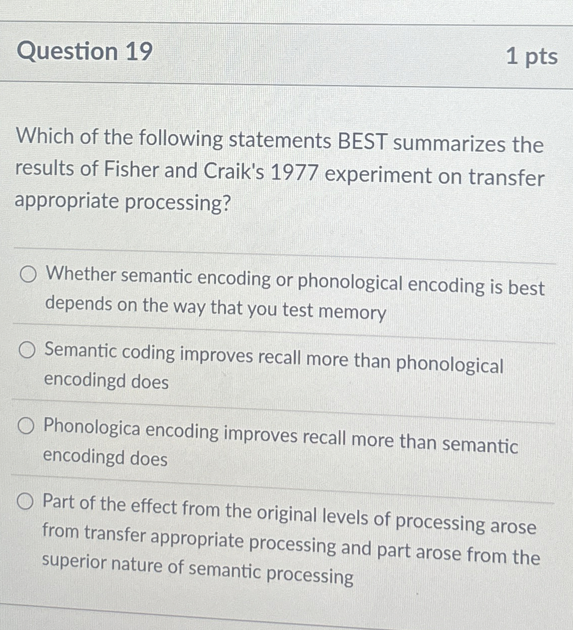 Solved Question 191 ﻿ptsWhich of the following statements | Chegg.com