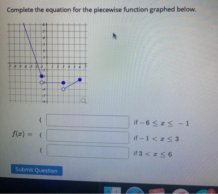 Solved Complete the equation for the piecewise function | Chegg.com