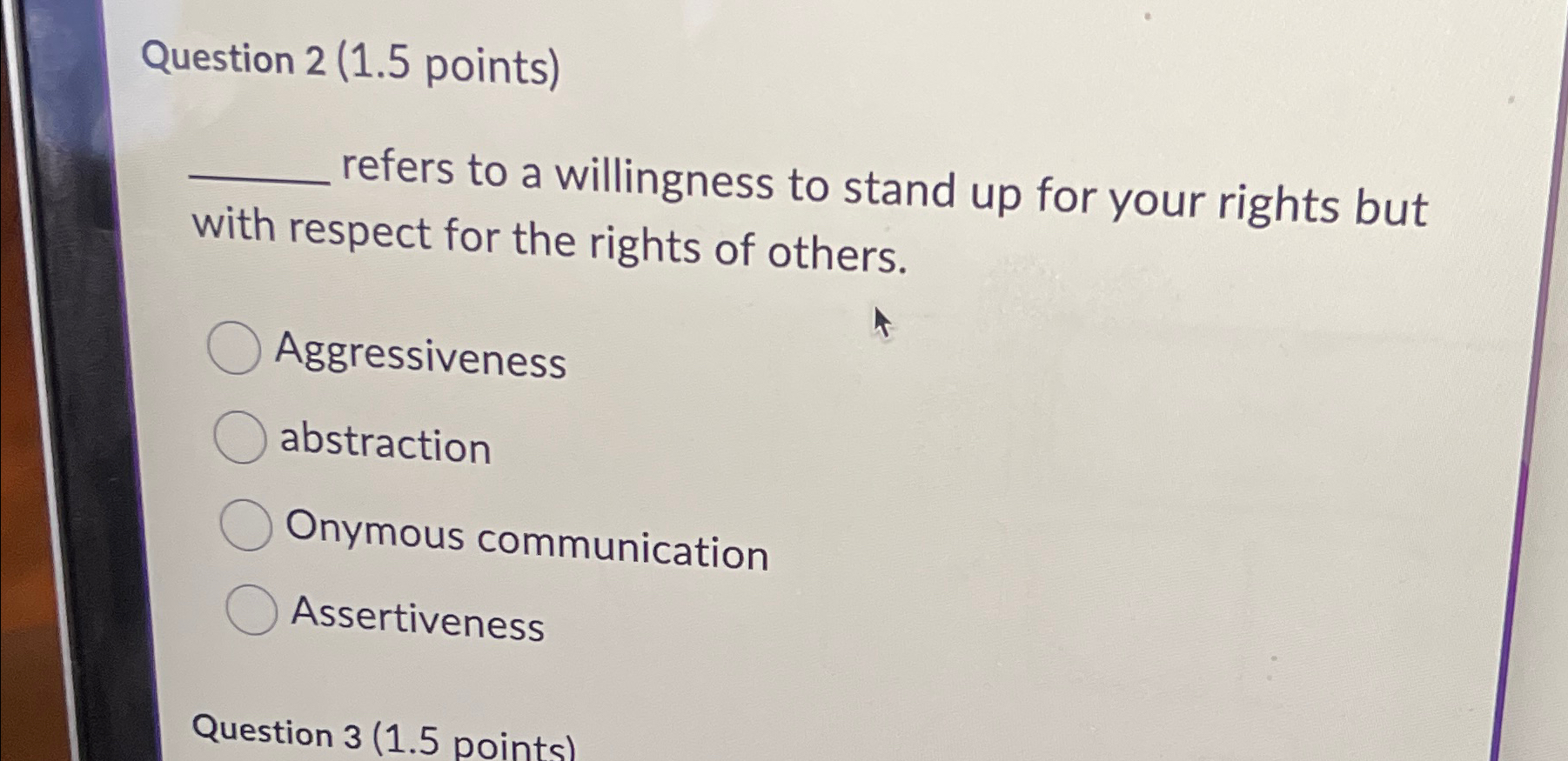 Solved Question 2 (1.5 points)refers to a willingness to | Chegg.com Solved Question 2 (1.5 points)refers to a willingness to | Chegg.com