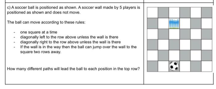 Solved c) A soccer ball is positioned as shown. A soccer | Chegg.com